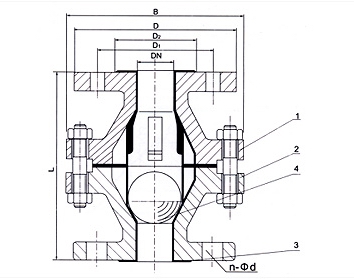 H40F46浮球式衬氟止回阀