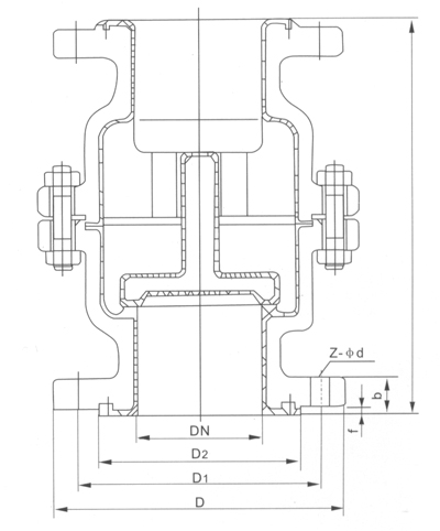 H42F46衬氟立式止回阀